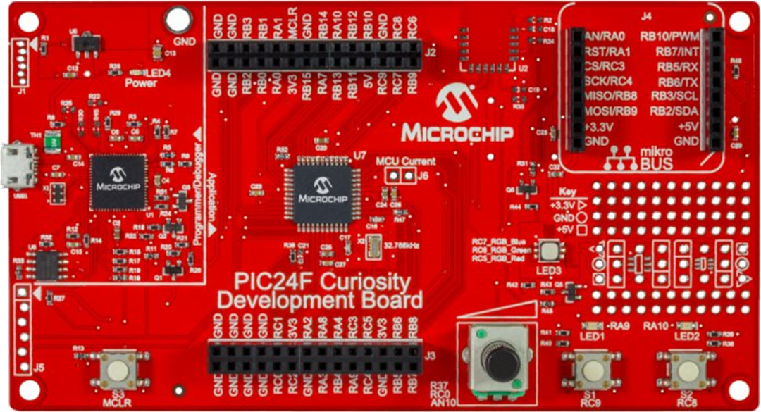 PIC24F Curiosity開発ボード - Microchip Technology | Mouser