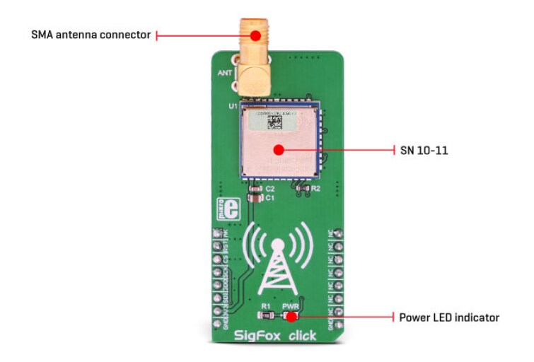SigFox & SigFox 2 click - Mikroe | Mouser SigFox & SigFox 2 click - Mikroe | Mouser