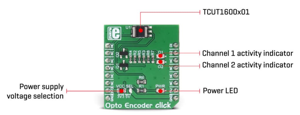 MIKROE-2549 Opto Encoder click board™ - Mikroe | Mouser
