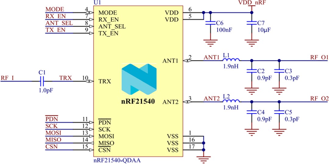 nRF21540 RFフロントエンド・モジュール - Nordic | Mouser