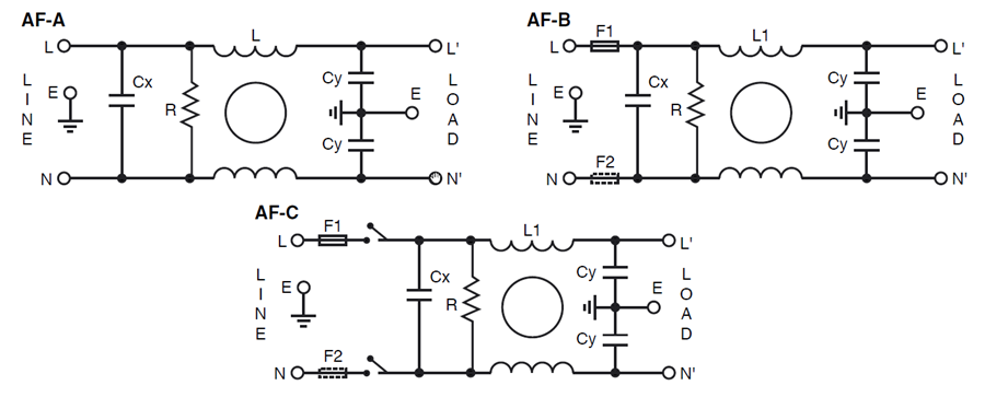 AF IEC Inlet Single-Phase EMI Filters - ARCOL / Ohmite | Mouser