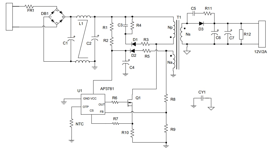AP3781 AC/DC電源コントローラ - Diodes Inc | Mouser