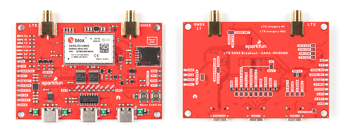 LTE GNSS SARA-R5ブレイクアウトボード - SparkFun | Mouser
