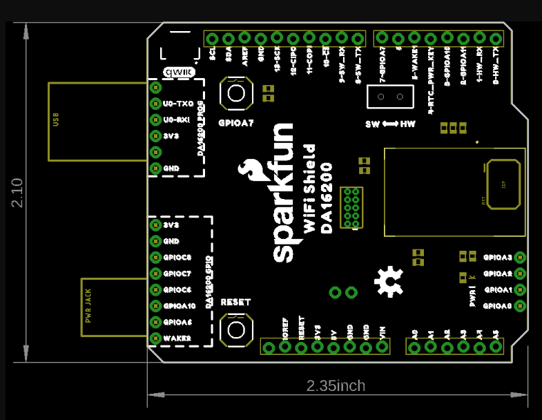 Qwiic DA16200 WiFi Shield - SparkFun | Mouser