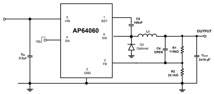 AP64060 同期バックコンバータ - Diodes Inc | Mouser
