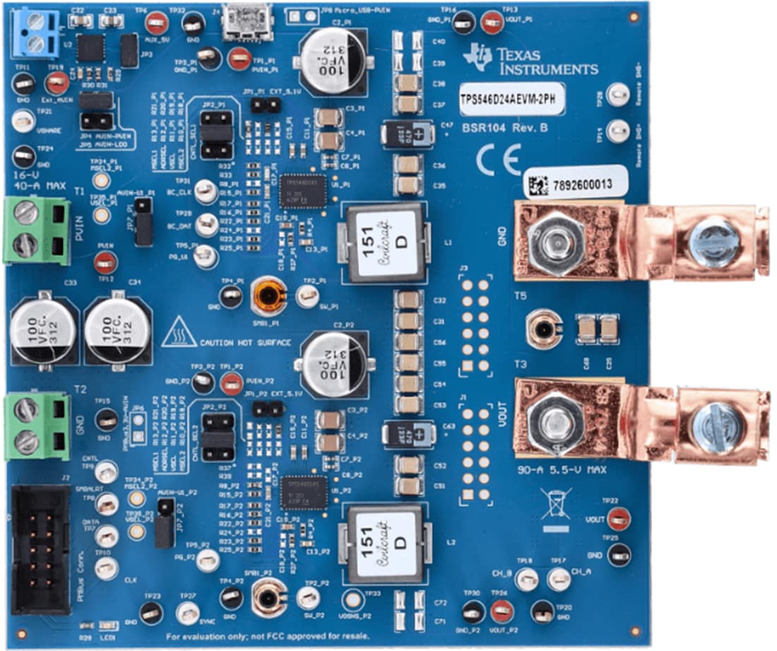 TPS546D24SEVM-2PHコンバータ評価モジュール - TI | Mouser